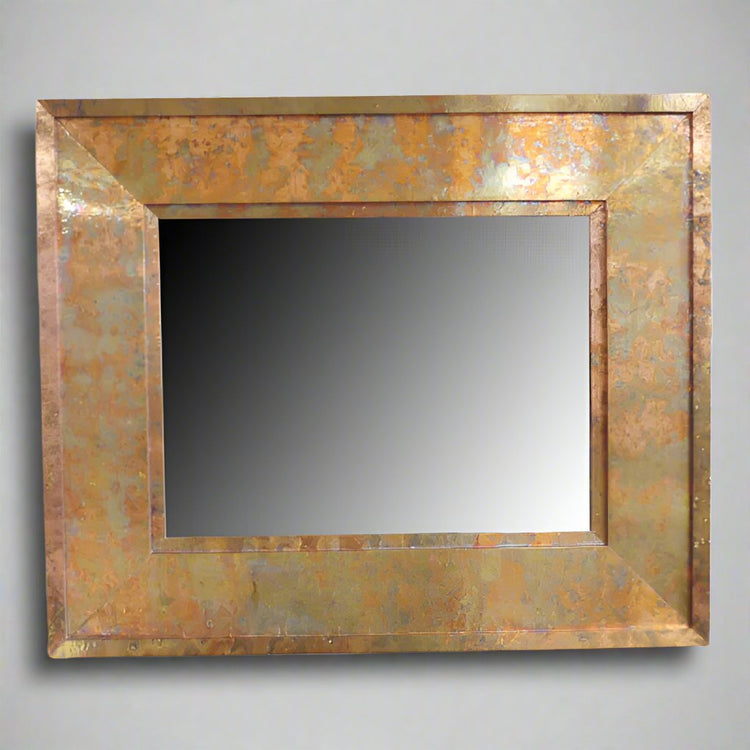 Copper Rectangle Mirror | Industrial & Ornate Wall Mirror | Uneeka