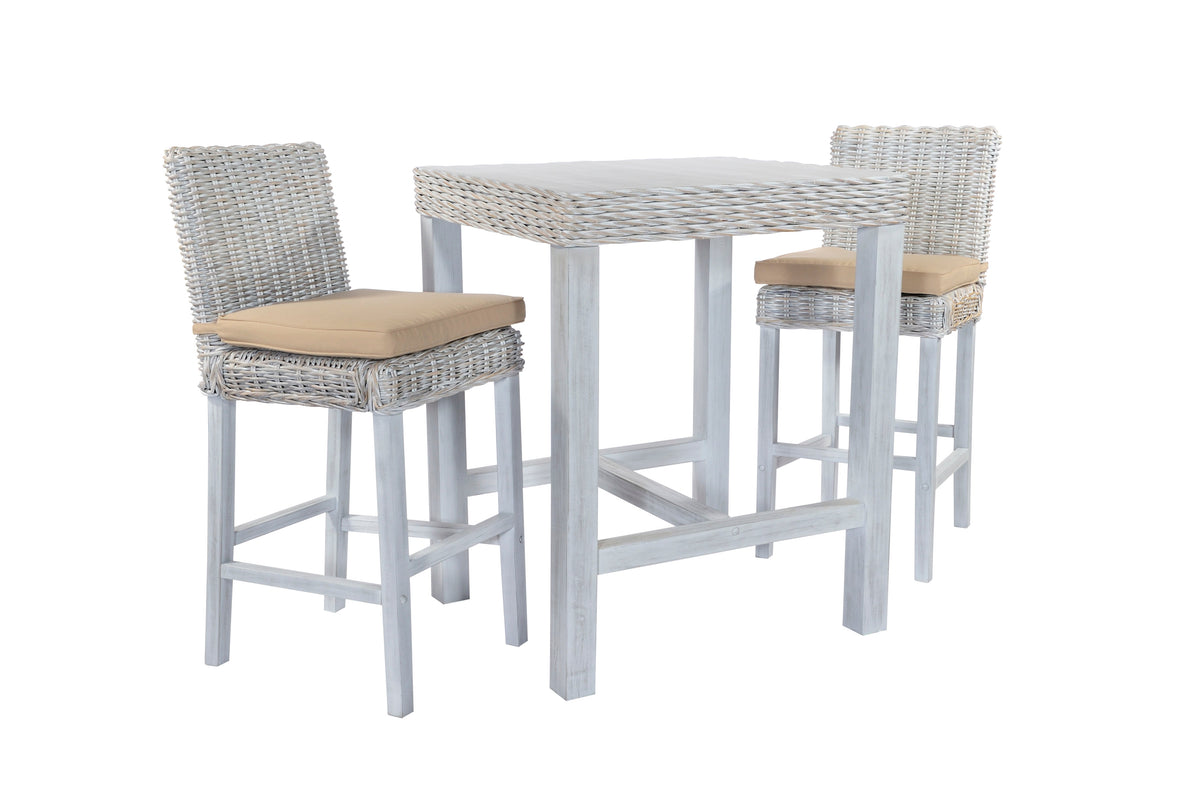 Rowico Maya White Wash Rattan Bar Table* - Uneeka