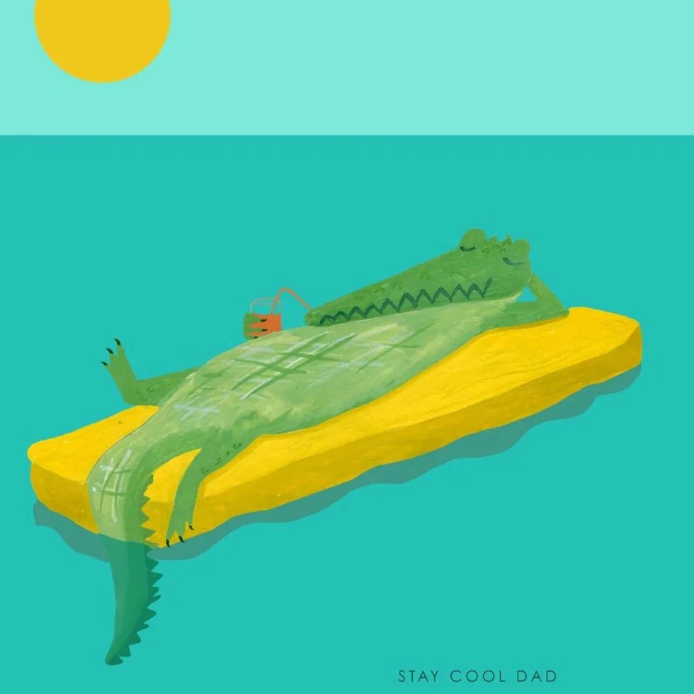 Stay Cool Crocodile Dad Greetings Card - Uneeka